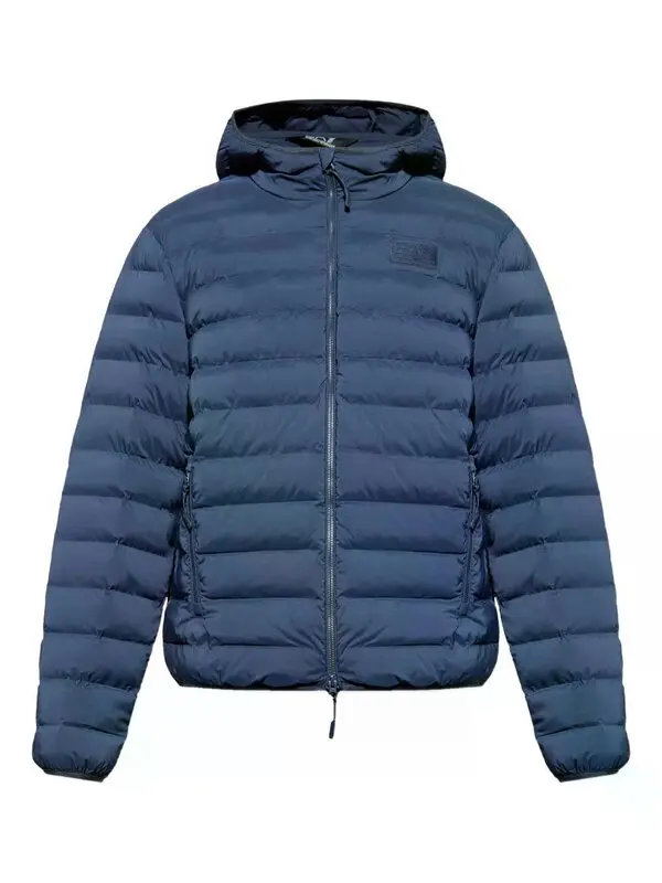 Emporio Armani Hooded Quilted Jacket - Blue