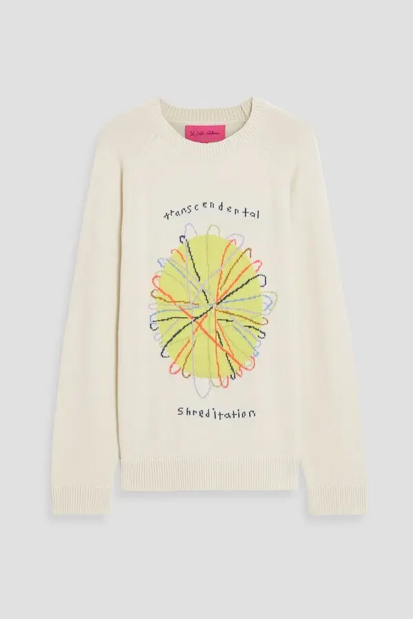 THE ELDER STATESMAN Ozzie Wright Shreditation Intarsia Cashmere Sweater