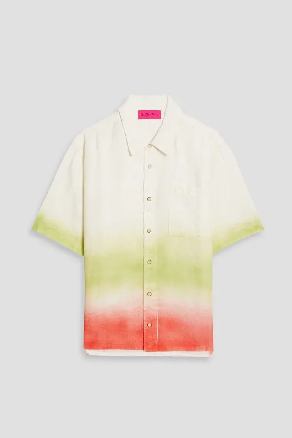 THE ELDER STATESMAN Sulfer Gradient Dégradé Linen Shirt