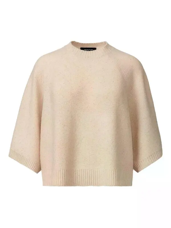 Fabiana Filippi Sequin-embellished Raglan-sleeve Jumper - Neutrals