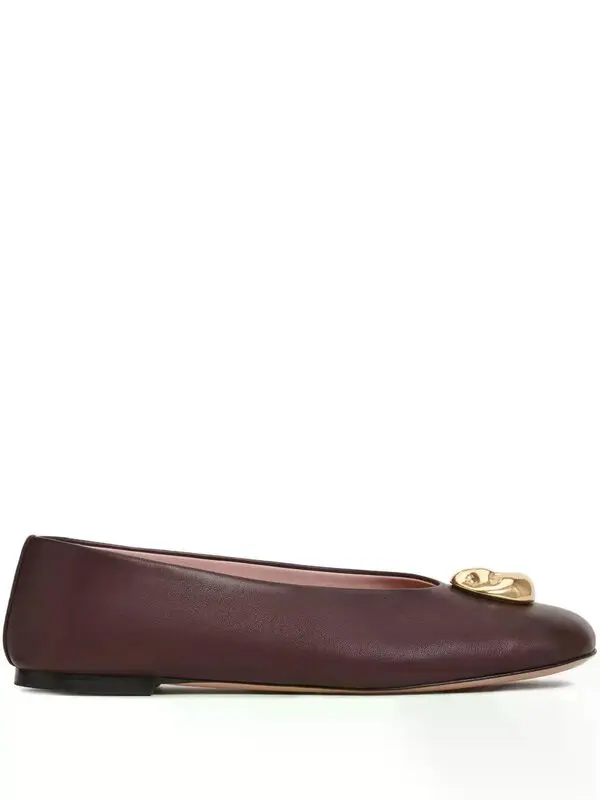 Fabiana Filippi Button-embellished Ballet Flats - Brown