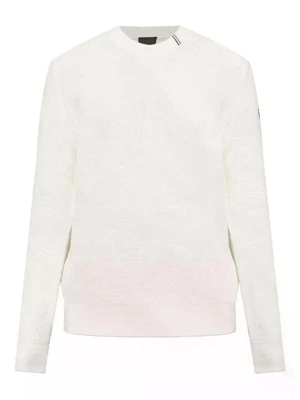 Moncler Waffle-knit Logo-patch Sweater - 031 White