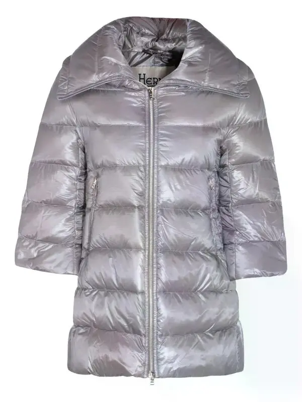 Herno Quilted Three-quarter-sleeve Coat - Grey