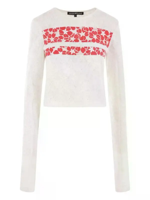 REWARD IF FOUND Floral-panel Knit Top