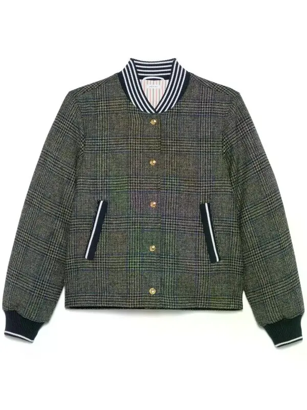 Thom Browne Prince Of Wales Hunting Tweed Bomber Jacket