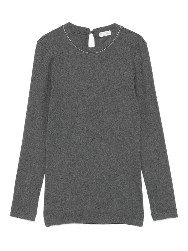 Brunello Cucinelli Keyhole-detail Long-sleeve Top