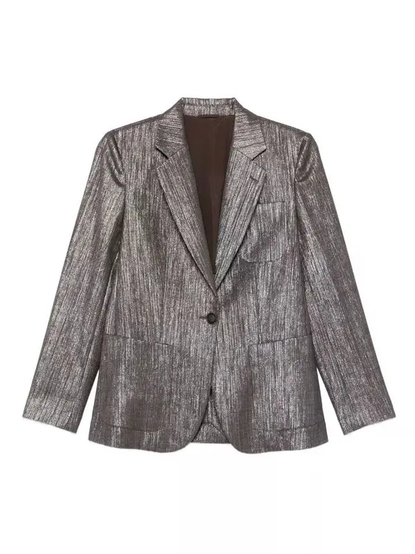 Brunello Cucinelli Metallic Single-breasted Blazer - Brown