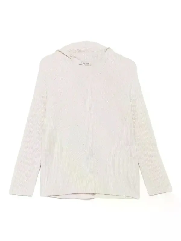 Max Mara Ribbed Hooded Jumper - Neutrals