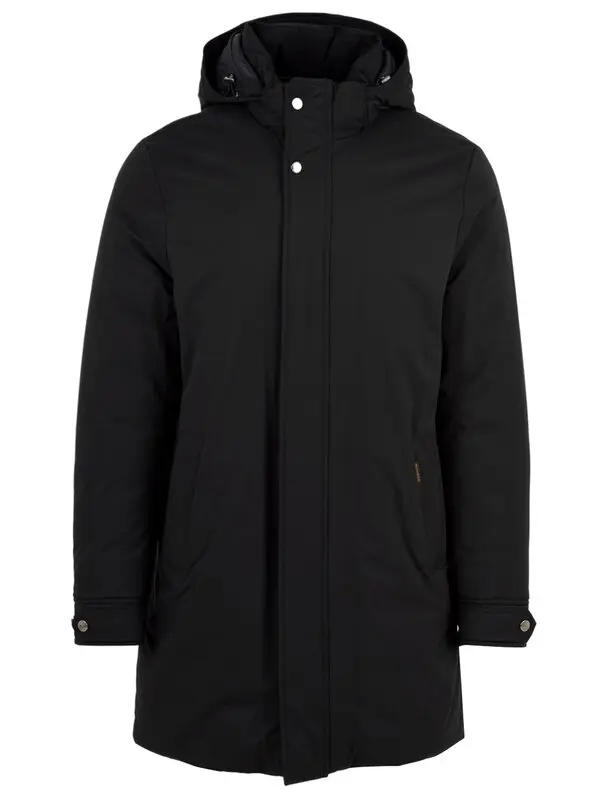 MOORER Coat With Zipper And Snap Button Closure - Dark Blu
