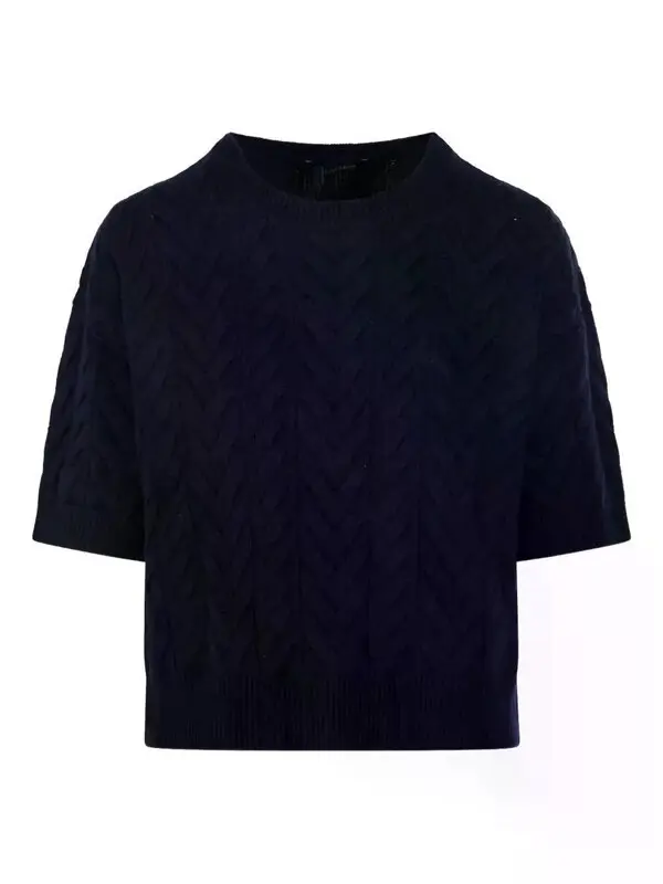Max Mara Cable-knit Short-sleeve Jumper - Blue