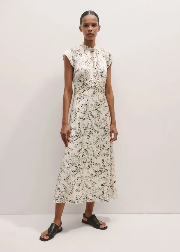 ME+EM Lily Of The Valley Print Midi Tea Dress