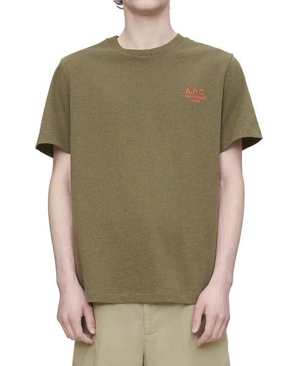 A.p.c. A. P.c. Short Sleeve Logo Tee - Khaki/rouge