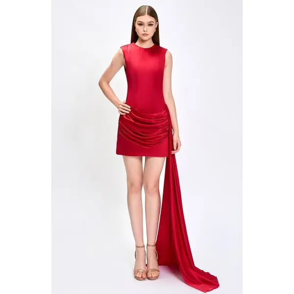 BARIANO Neriah High Neck Drape Mini