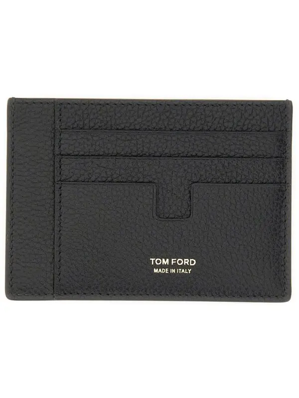 TOM FORD Calfskin Card Holder - Black