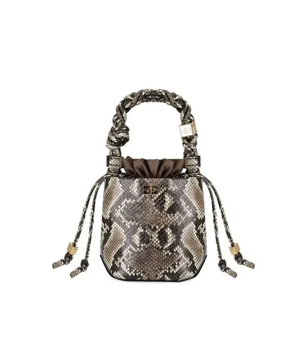 GANNI Bou Bucket Bag With Python Print