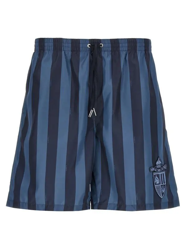 Fendi Pequin Stripe Nylon Swimsuit - Blue