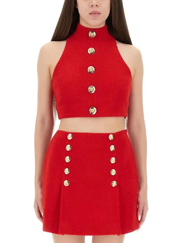 Balmain Wool Blend Crop Top