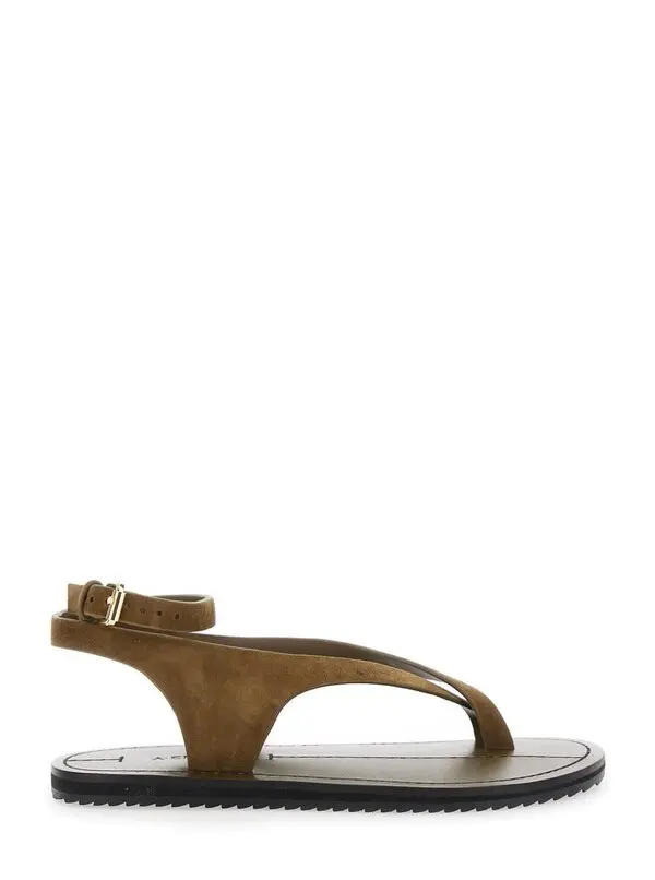 A.emery Millar Leather Sandals With Criss-crossed Straps And Buckle Closure