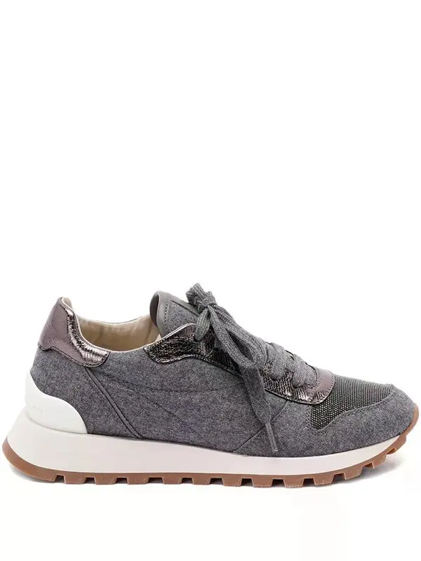 Brunello Cucinelli Textured Lace-up Sneakers