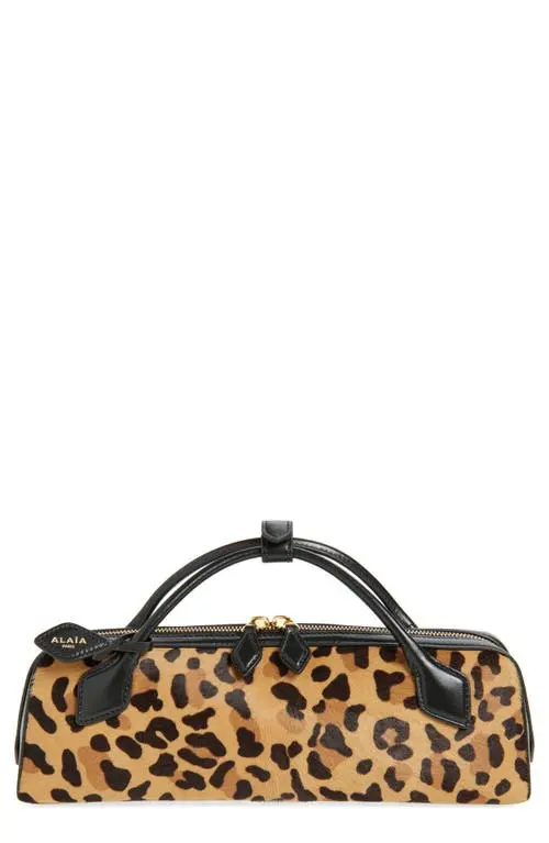 Alaïa Le Teckel Genuine Calf Hair East/west Clutch - Brun Sepia