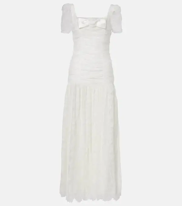 SELF-PORTRAIT Lace And Tulle Maxi Dress