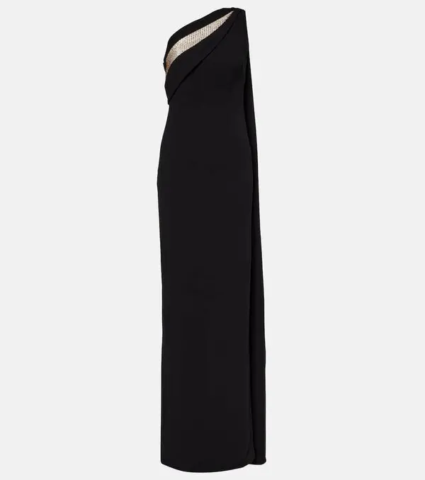 Roland Mouret Embellished One-shoulder Gown - Black