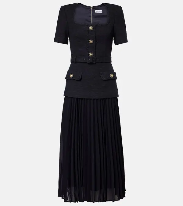 Rebecca Vallance Jonie Belted Pleated Midi Dress - Black