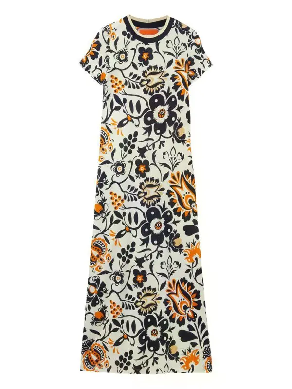 La DoubleJ Swing Floral-print Dress - White
