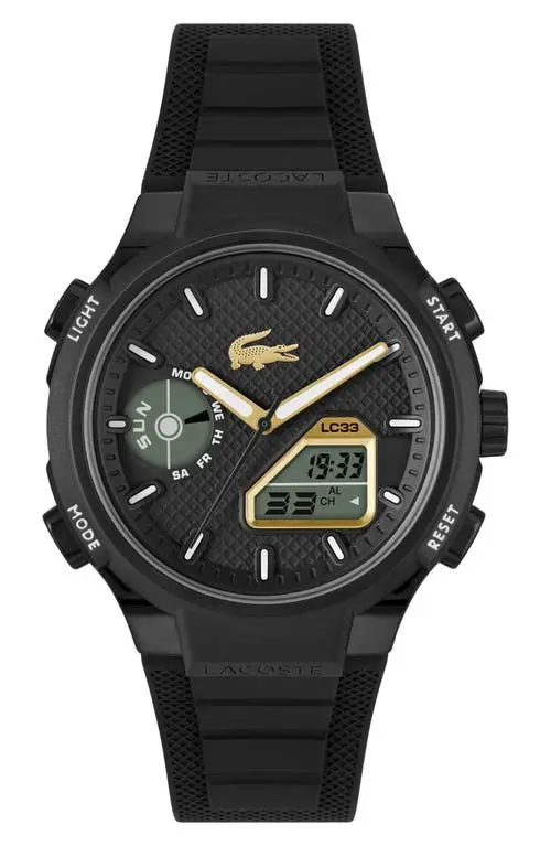 Lacoste Silicone Strap Watch - Black