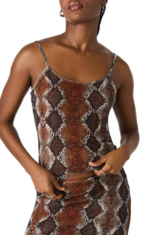 Steve Madden Snakeskin Print Mesh Camisole