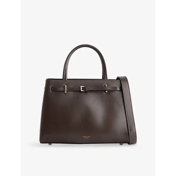 VERAFIED Leather Tote Bag - Dark Chocolate