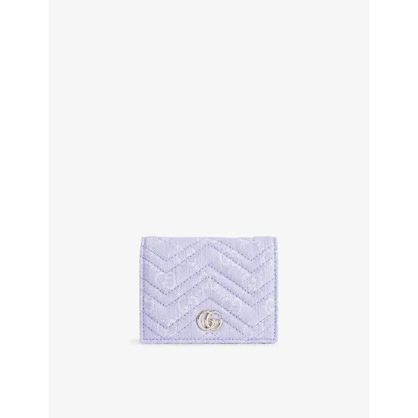 Gucci Gg Marmont Denim Wallet - Lapis Lapis /lapis