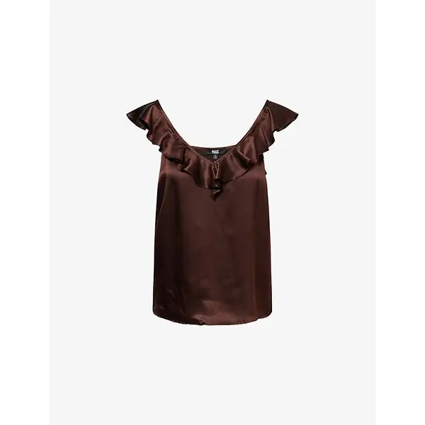 Paige Effy Ruffled Silk-blend Top