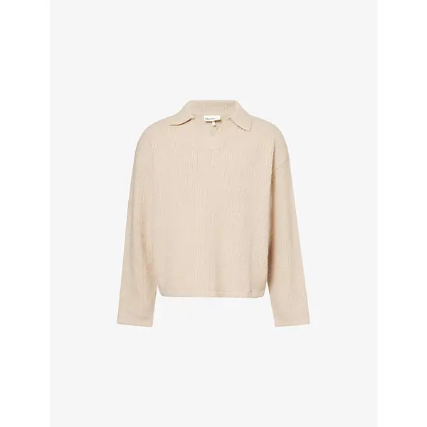 THE COUTURE CLUB Collared Boucle Knitted Jumper