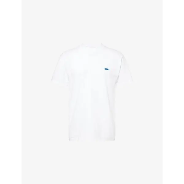 Obey Graphic-print Regular-fit Cotton T-shirt - White