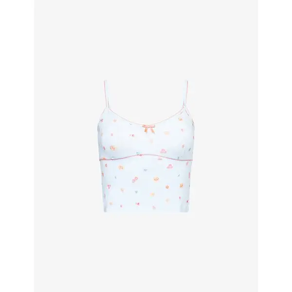 Lounge Fruit-print Modal-jersey Pyjama Cami Top - Blue