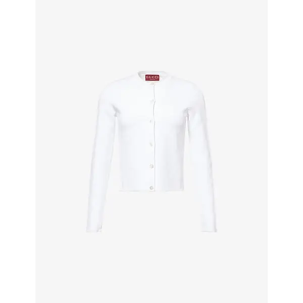 Gucci Monogram Round-neck Knitted Cardigan