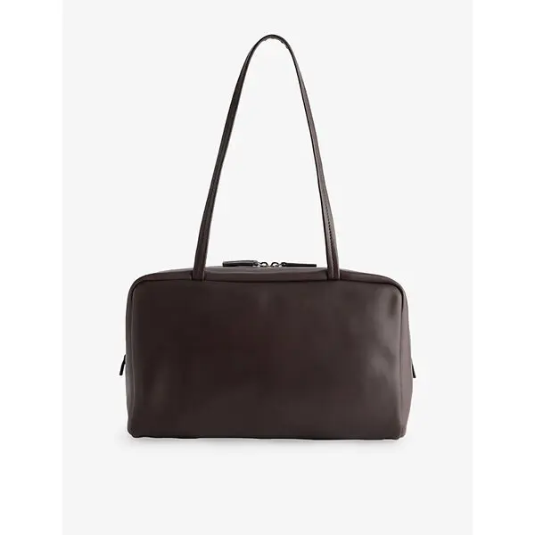 THE ROW Astra Bowling Leather Shoulder Bag - Dark Brown Ans