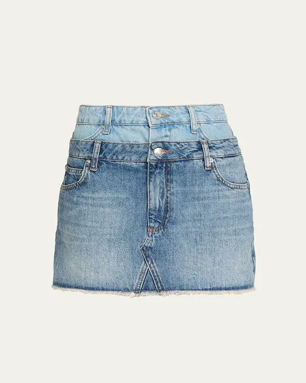 Simkhai Salix Denim Mini Skirt