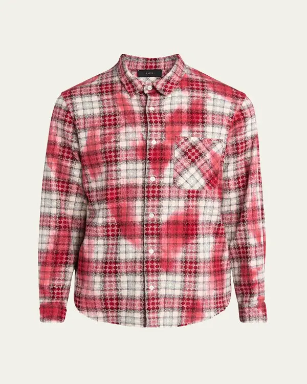 Amiri Ma Quad Bleached Plaid Flannel