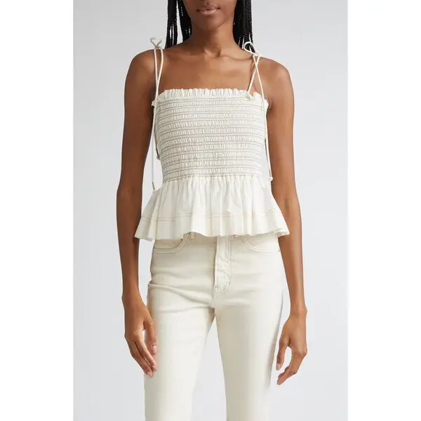 Veronica Beard Ophelia Smock Cotton Top