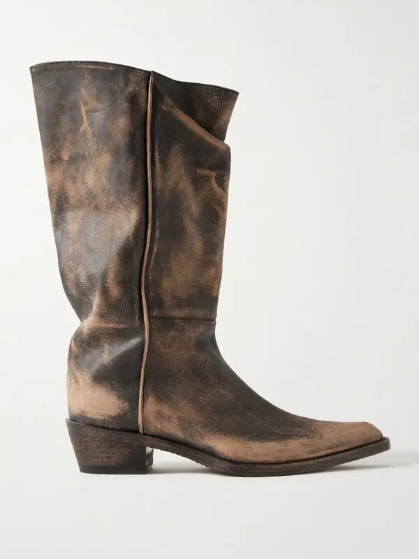 Khaite Clive Leather Boots - Neutrals