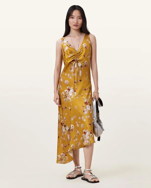 All Saints Alexia V-neck Midi Slip Dress