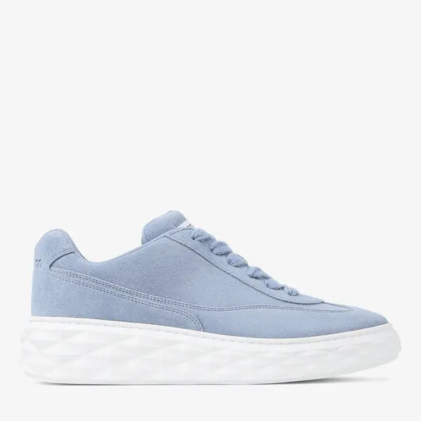 JIMMY CHOO Diamond Maxi Retro Velvet Suede Trainers - Blue Haze