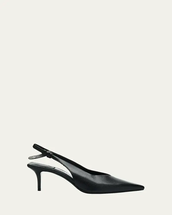JIMMY CHOO Camie Leather Slingback Pumps - Black