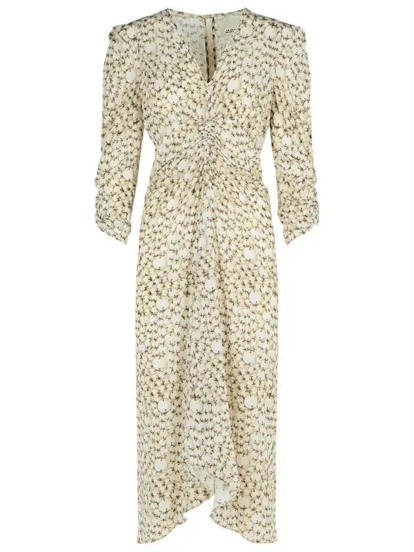 Isabel Marant Albieniecru Silk Midi Dress - Beige