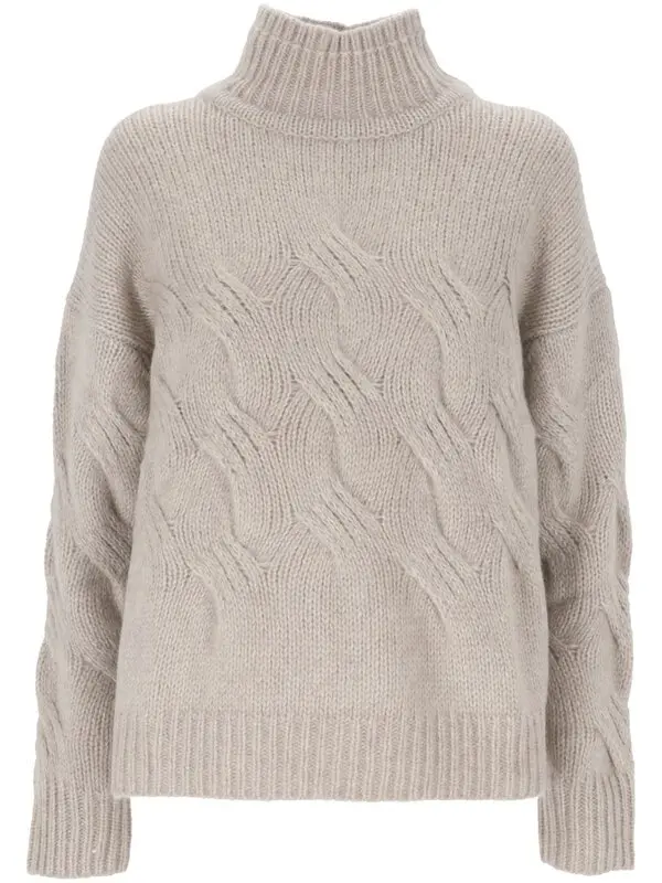 Hemisphere Mock-neck Cashmere-silk Sweater