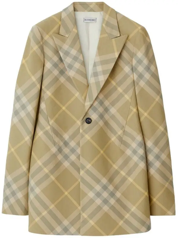 Burberry Wool Single-breasted Plaid Blazer