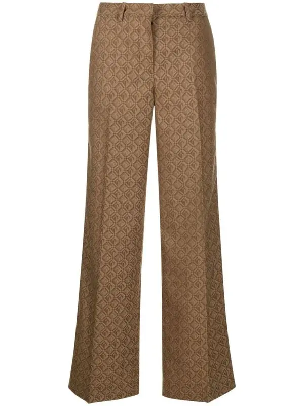 MARINE SERRE Moon Diamant Straight-leg Trousers - Beige