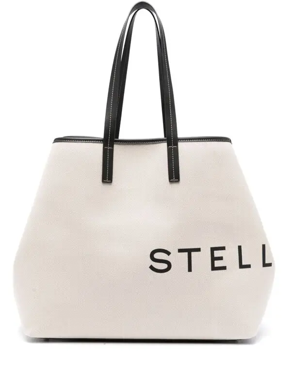 Stella McCartney Logo Canvas Tote - Beige